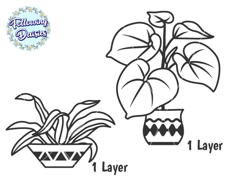 PLANTS in SVG Potted Plants House Plants Flower Pot | Etsy