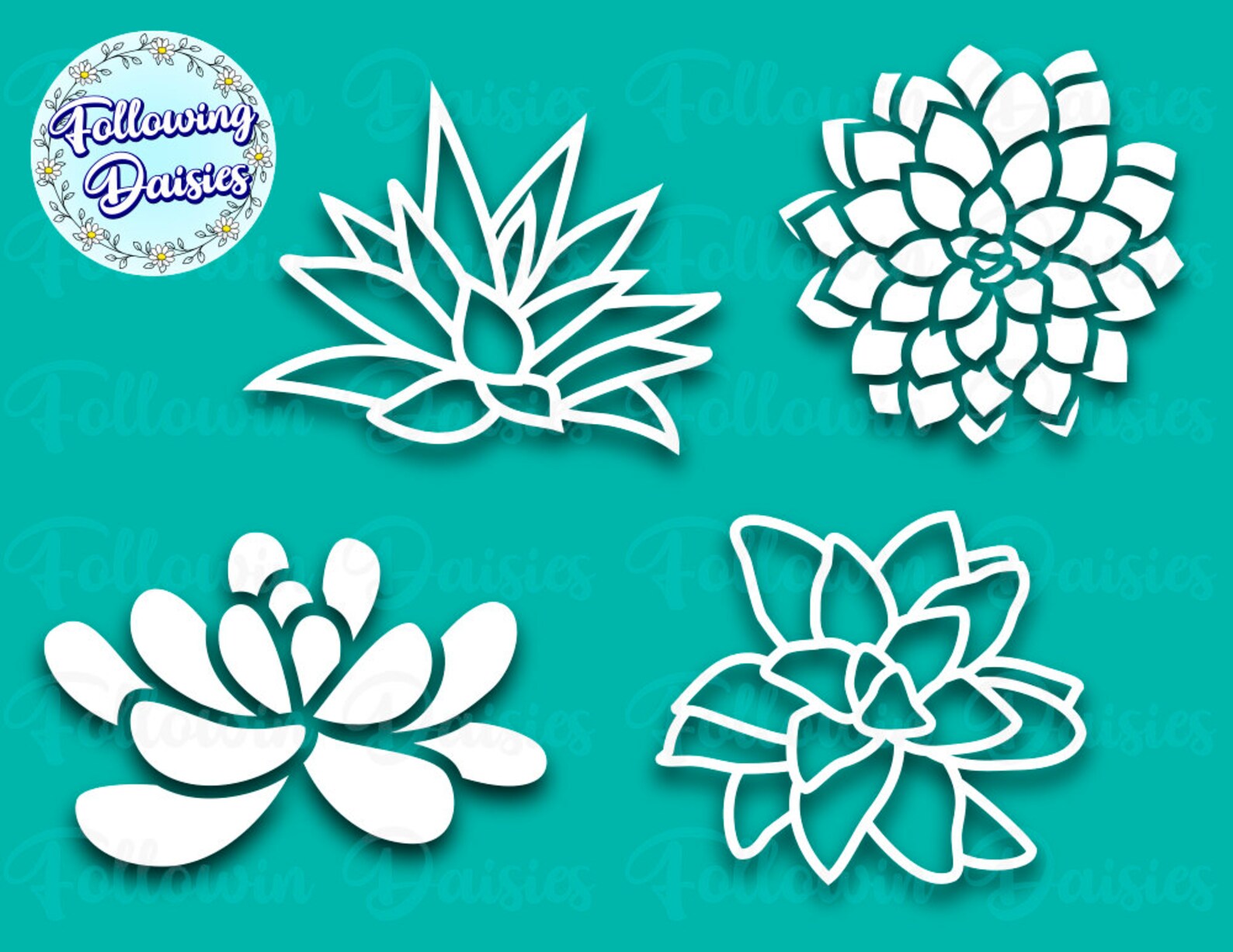 SUCCULENTS SVG Pack 2, Succulents Silhouettes, Paper Cut Template, Svg ...