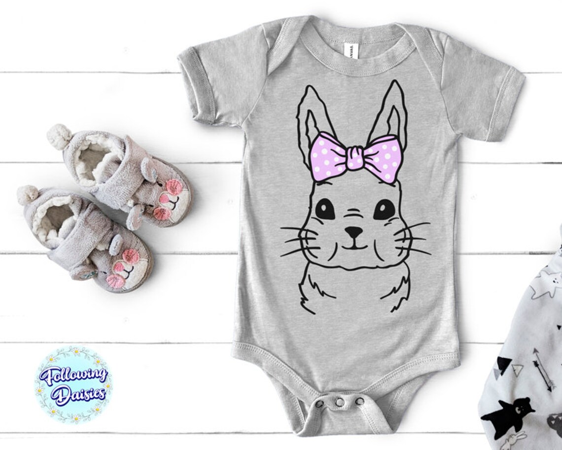 BUNNY SVG, Bunny With Bow, Easter Bunny, Bunny Easter, Bunny Face ...