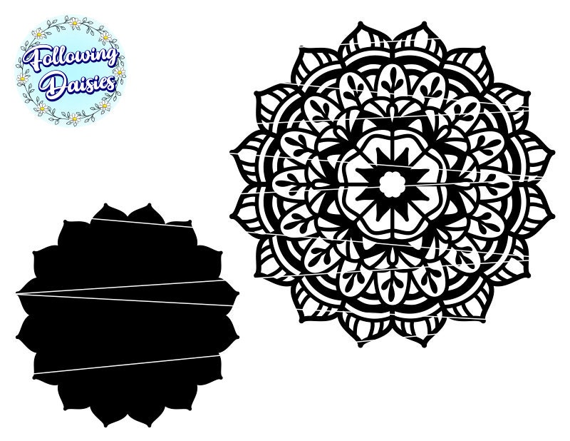 MANDALAS in SVG No 3, Mandala Silhouette, Floral Mandala, Zentangle ...