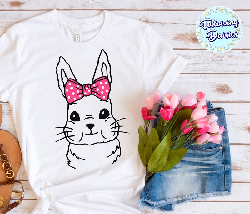 BUNNY SVG Bunny With Bow Easter Bunny Bunny Easter Bunny - Etsy