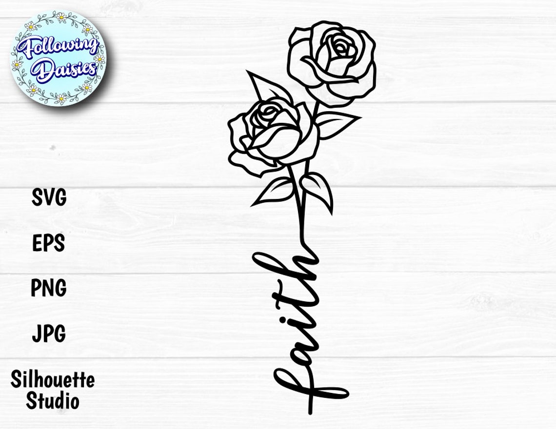 FAITH FLORAL in SVG Roses Bouquets Faith Flowers Religious | Etsy