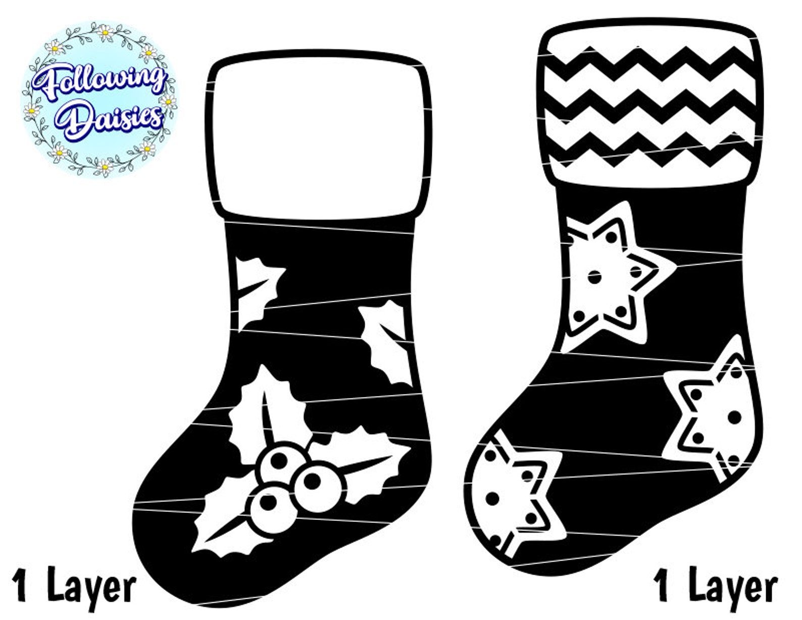 CHRISTMAS STOCKINGS in SVG, Christmas Decorations, Socks Svg, Santa ...
