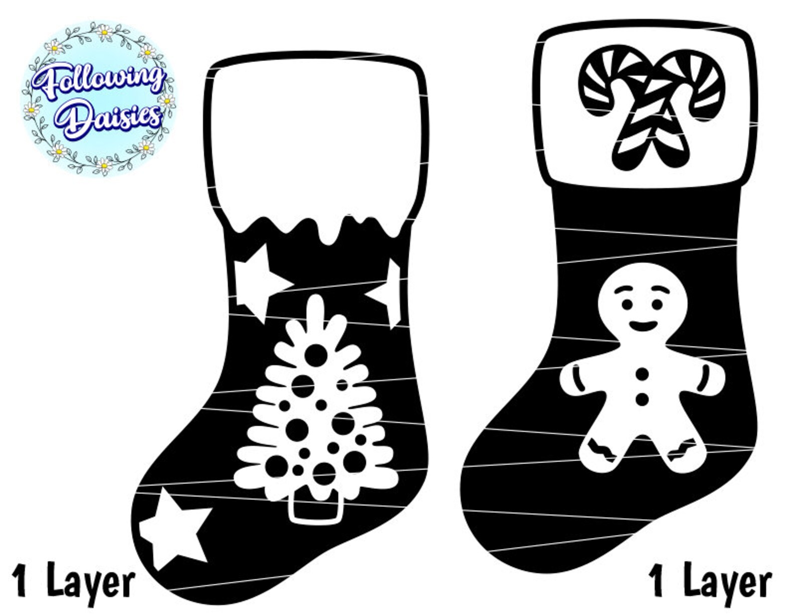 CHRISTMAS STOCKINGS in SVG, Christmas Decorations, Socks Svg, Santa ...