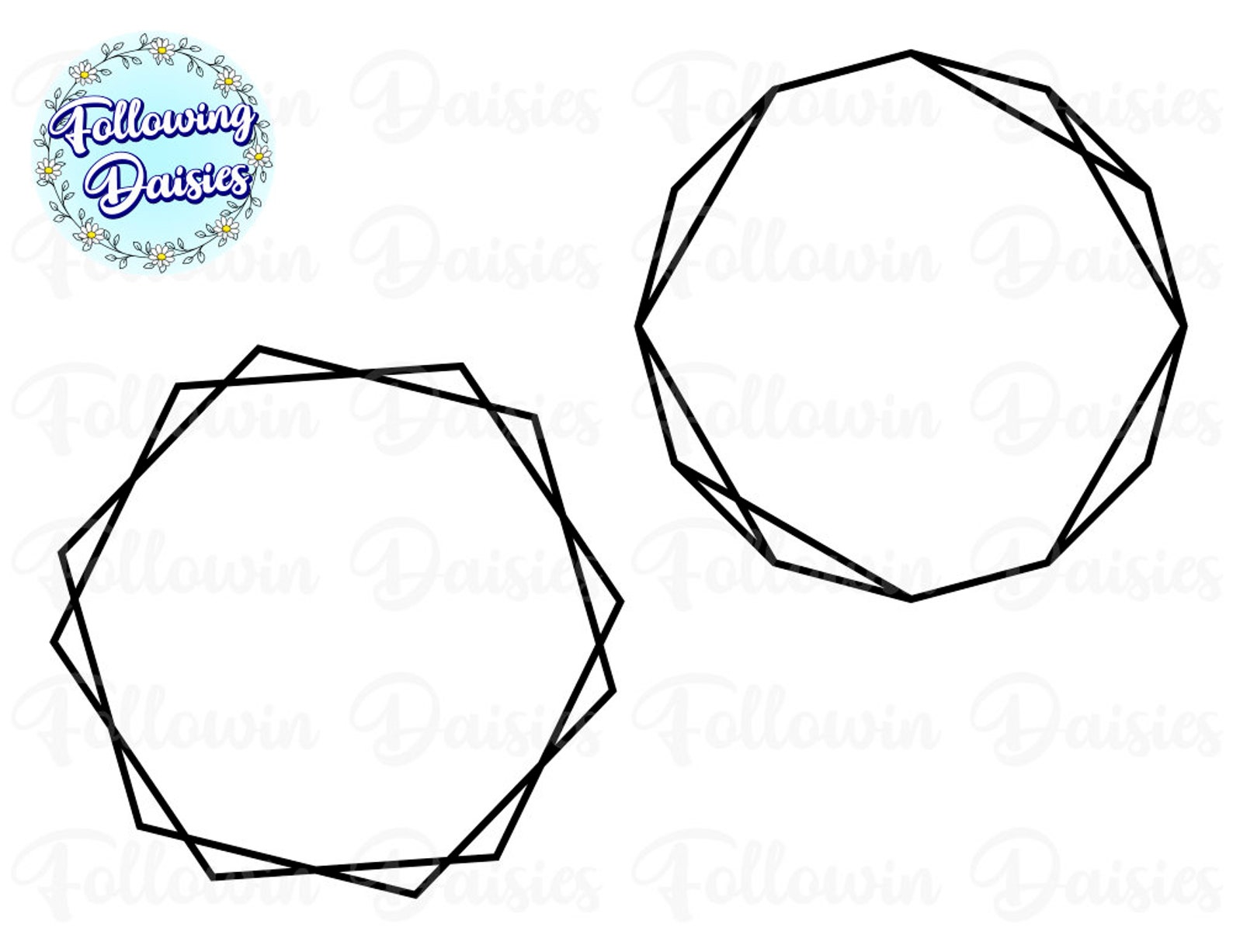 GEOMETRIC FRAMES in SVG Oval Frame Circle Frame Diamond | Etsy