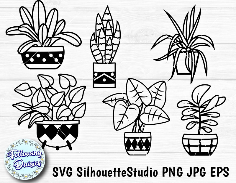 PLANTS in SVG Potted Plants House Plants Flower Pot | Etsy