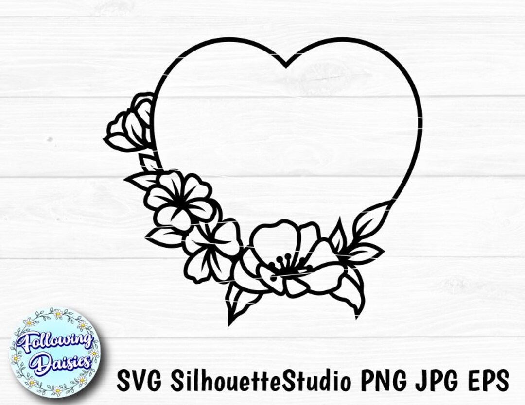 FLOWER HEART SVG, Flowers, Love, Valentine's Day, Floral Heart, Paper ...