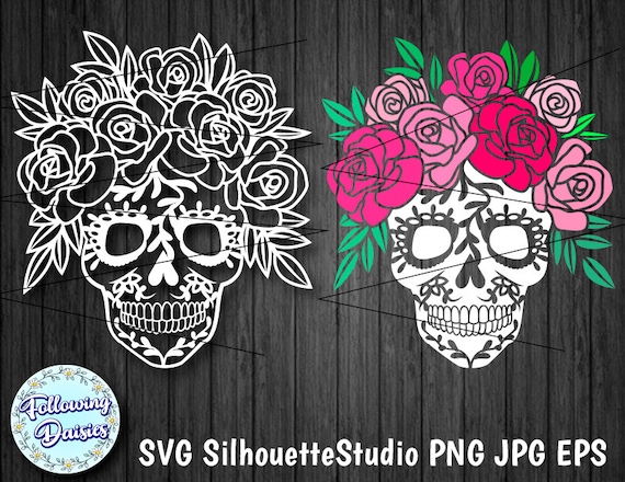 FLORAL SKULL in SVG Day of the Dead Halloween Decoration - Etsy