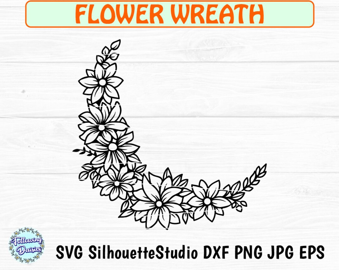 FLOWER WREATH SVG Floral Frame Monogram Frame Flora Wreath - Etsy
