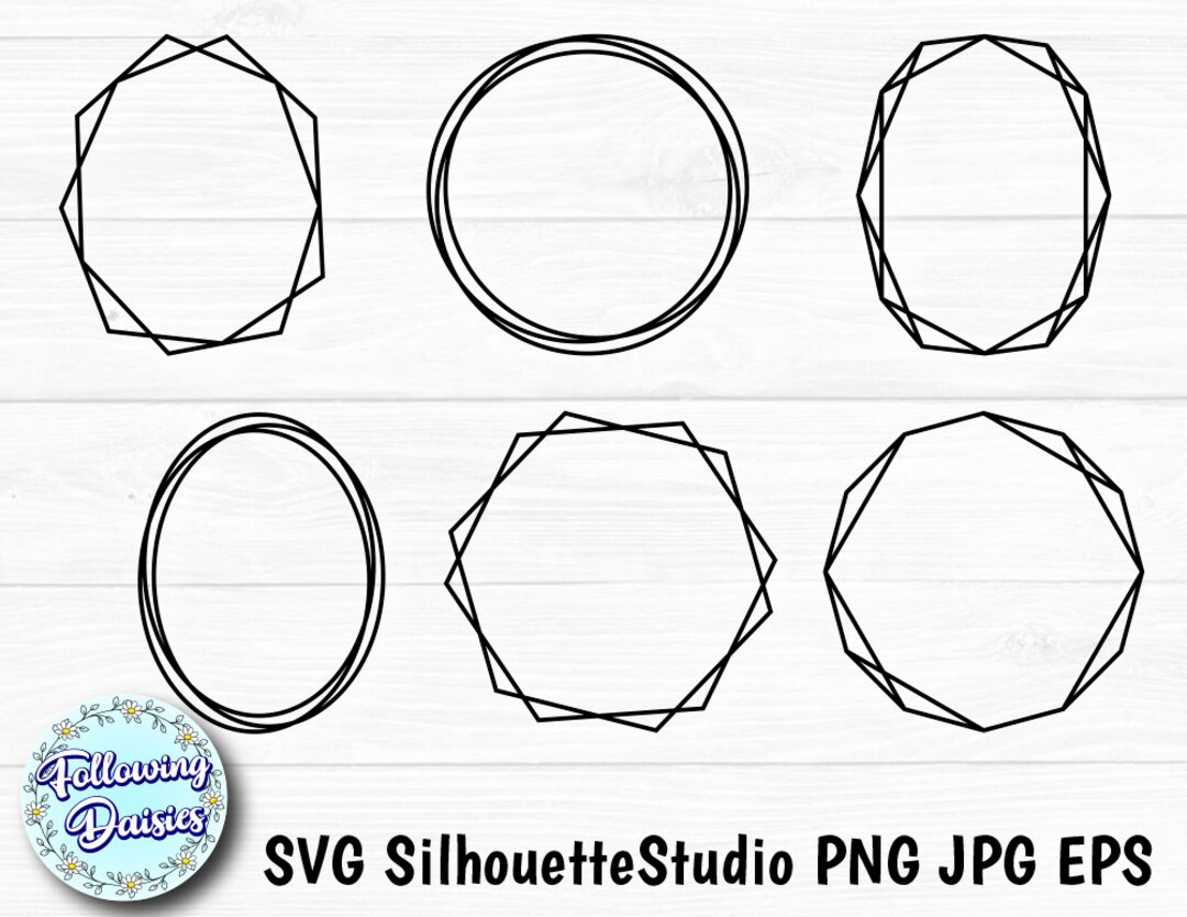 GEOMETRIC FRAMES in SVG, Oval Frame, Circle Frame, Diamond Frame ...