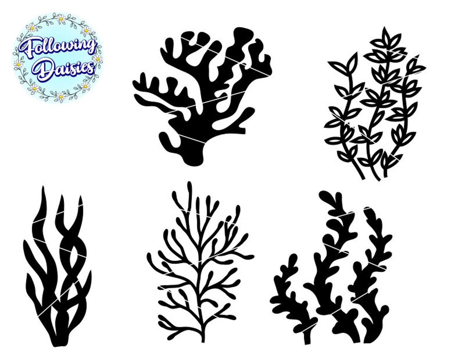 CORALS and SEAWEEDS En SVG Ocean Plants Marine Nature Sea - Etsy