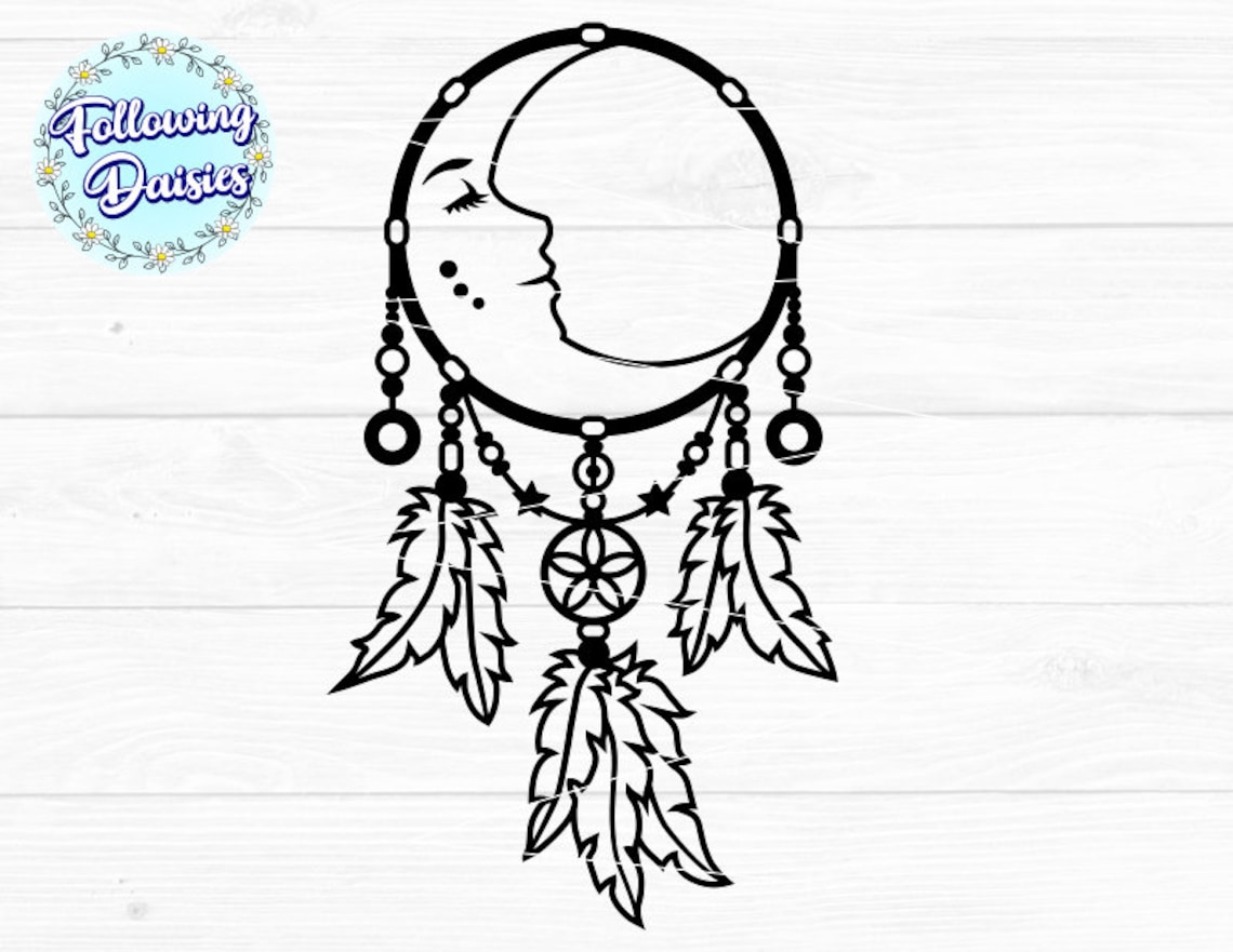DREAMCATCHER SVG, Feather Monogram, Mystical, Celestial, Feather Frame ...