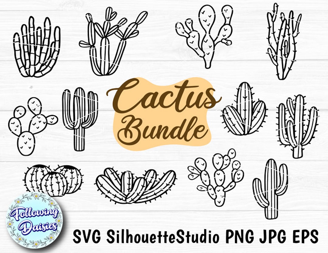 CACTUS En SVG, Succulents, Plants, Nature, Desert Cactus, Cactus Bundle ...