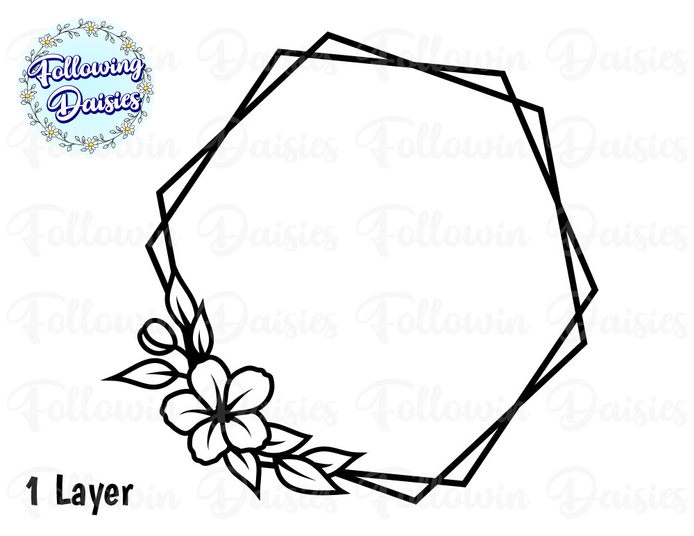 FLORAL FRAMES in SVG No.1 Geometric Frames Monogram Frame | Etsy