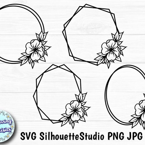 FLORAL FRAMES in SVG No.2 Geometric Frames Monogram Frame - Etsy