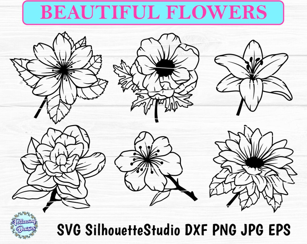 FLOWERS SVG, Spring Svg, Flowers Svg Cricut, Cute Flowes Svg, Spring ...