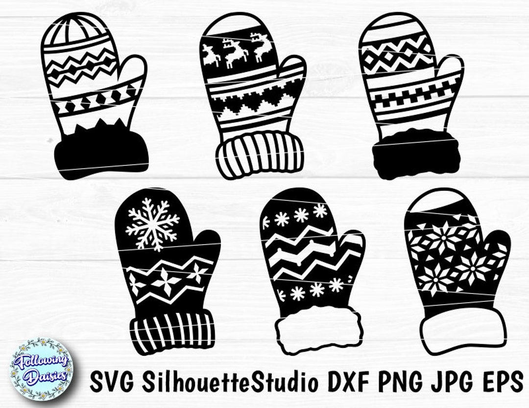 WINTER MITTENS SVG, Christmas Ornamentes, Cricut & Silhouette Cut Files ...