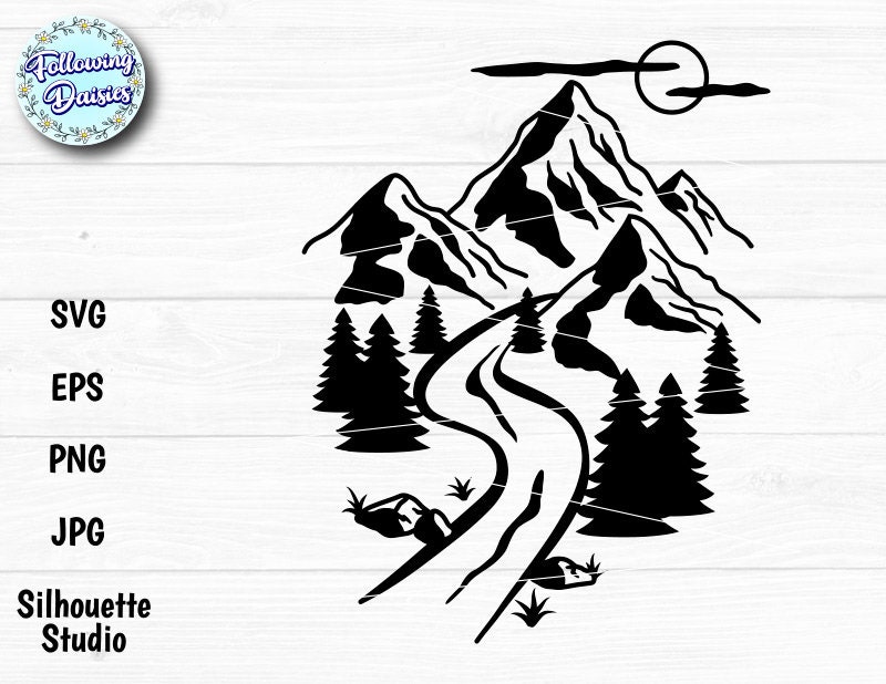 MOUNTAINS and RIVER in SVG, Nature, Adventure, Mountain Life, Wildlife ...