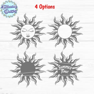 SUN FACE SVG, Sun Vector, Sun Silhouette, Svg Files for Cricut and ...