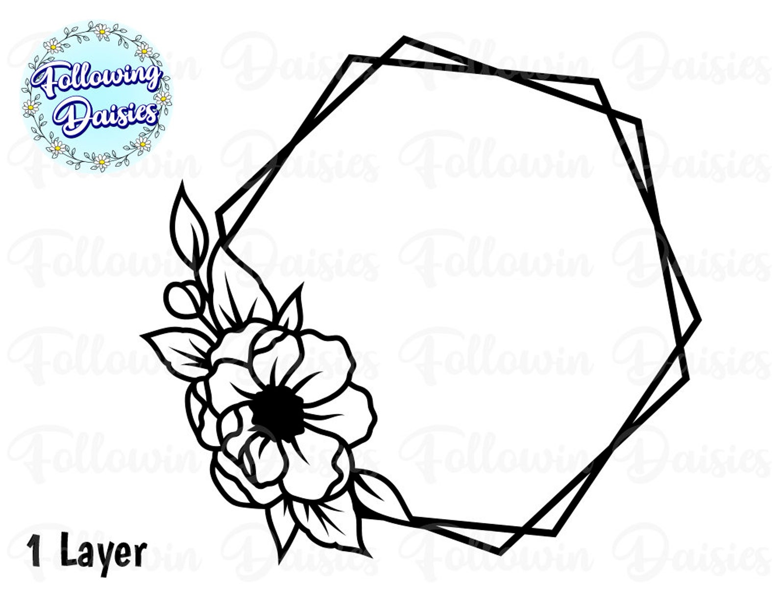 FLORAL FRAMES No.4 in SVG Geometric Frames Monogram Frame | Etsy