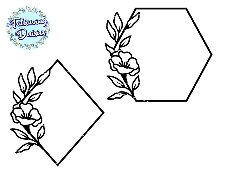 FLORAL FRAMES SVG, Geometric Frames, Monogram Frame, Circle, Oval ...