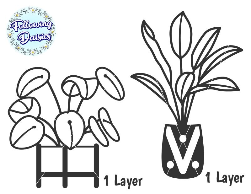 PLANTS in SVG Potted Plants House Plants Flower Pot | Etsy