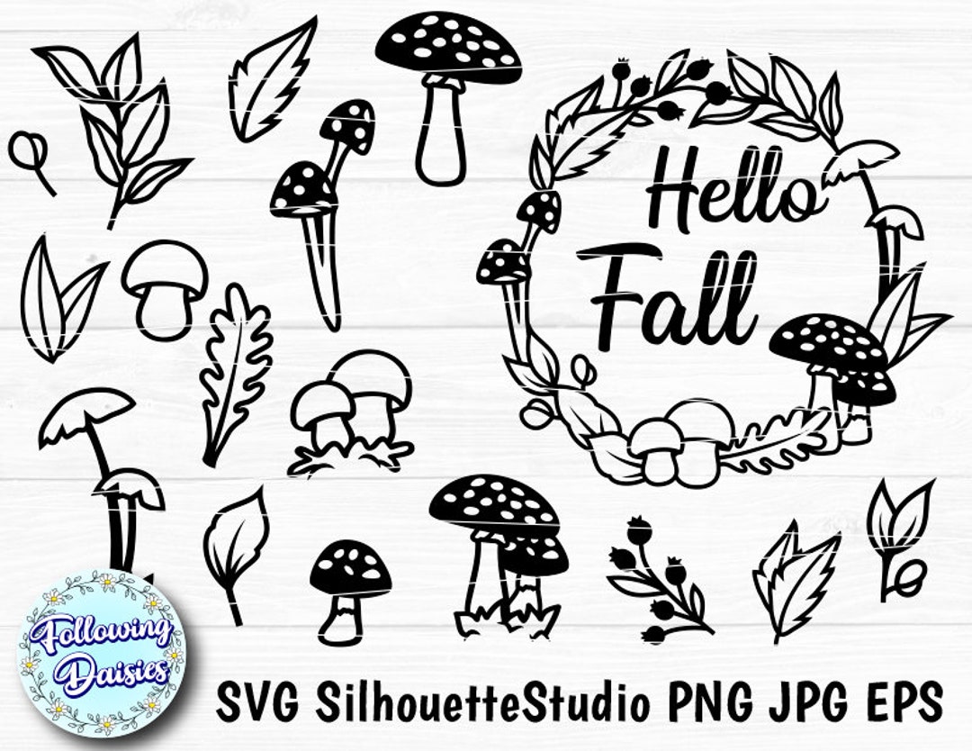 MUSHROOMS WREATH SVG, Fall Wreath, Autumn, Thanksgiving, Fall ...