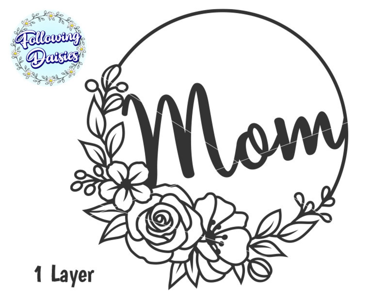 FLORAL CIRCLE MOM Svg, Mothers Day, Floral Frame, Mum, Mother, Flower ...