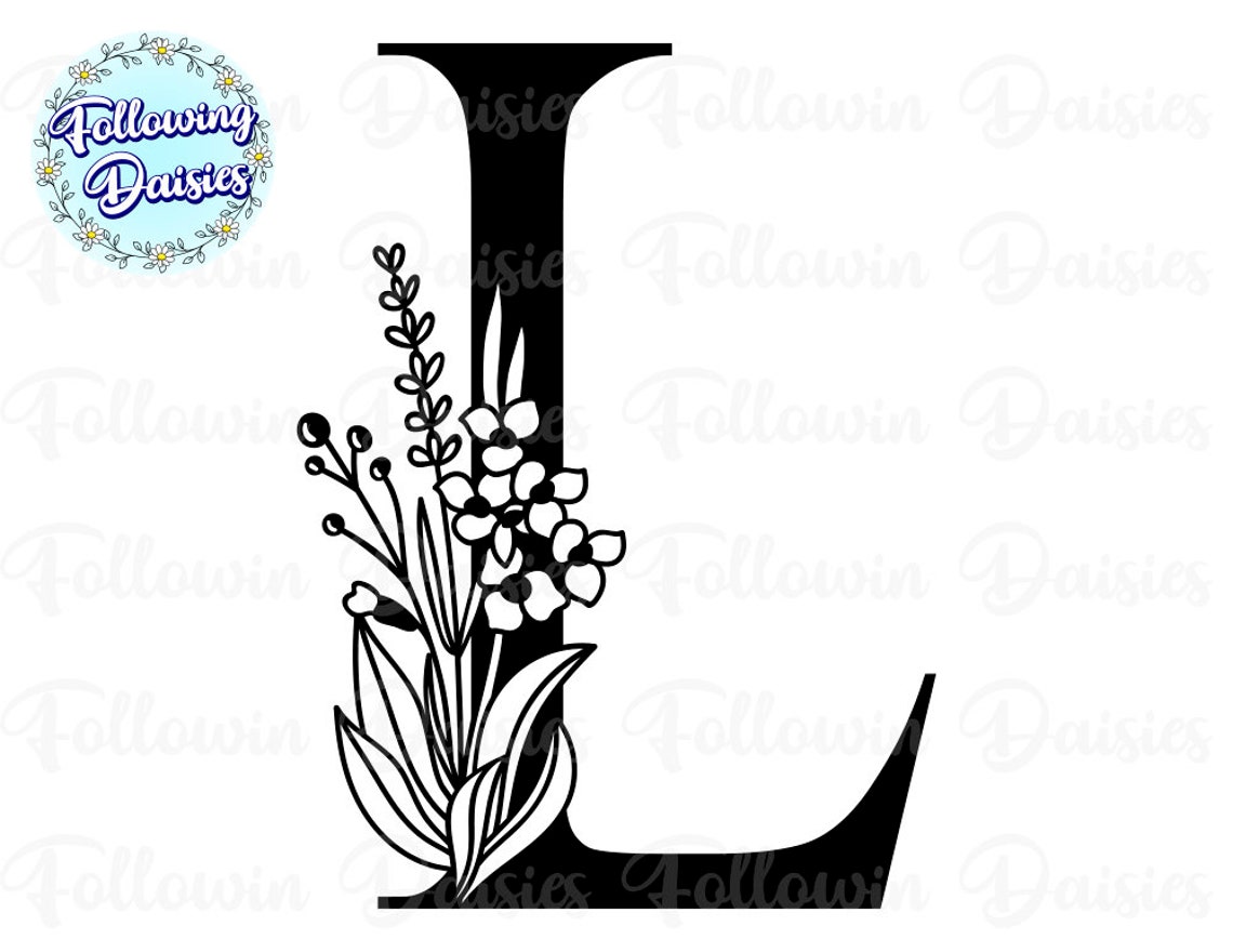 FLORAL LETTER L in Svg Decorative Initial Paper Cut - Etsy