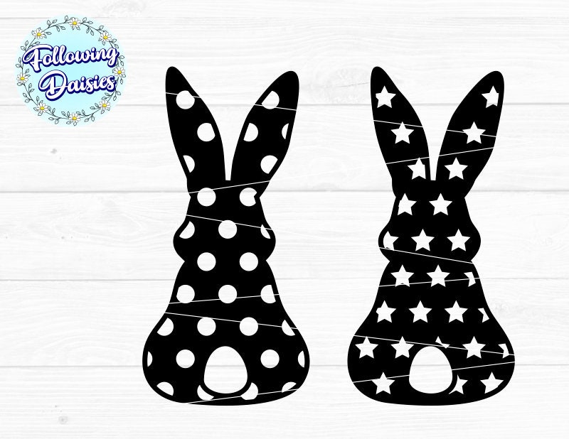 RABBITS in SVG Easter Rabbit Bunnies Rabbit Silhouettes - Etsy
