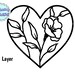 FLOWER HEART SVG, Flowers, Love, Valentine's Day, Floral Heart, Paper ...