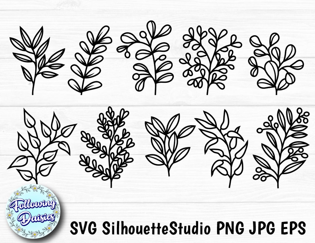 TREE BRANCH Bundle in SVG, 10 Designs, Leaves, Plants, Nature, Branches ...