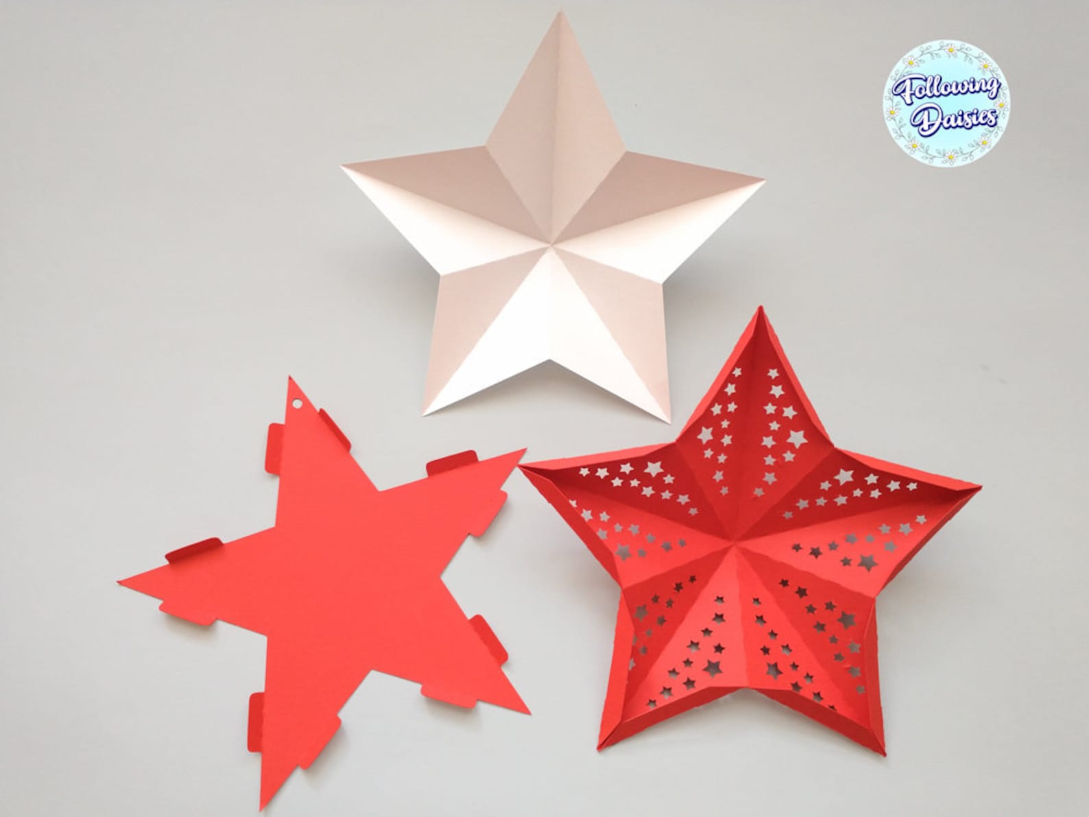 3D CHRISTMAS STAR SVG, Christmas 3D Paper Star, Christmas Decorations ...