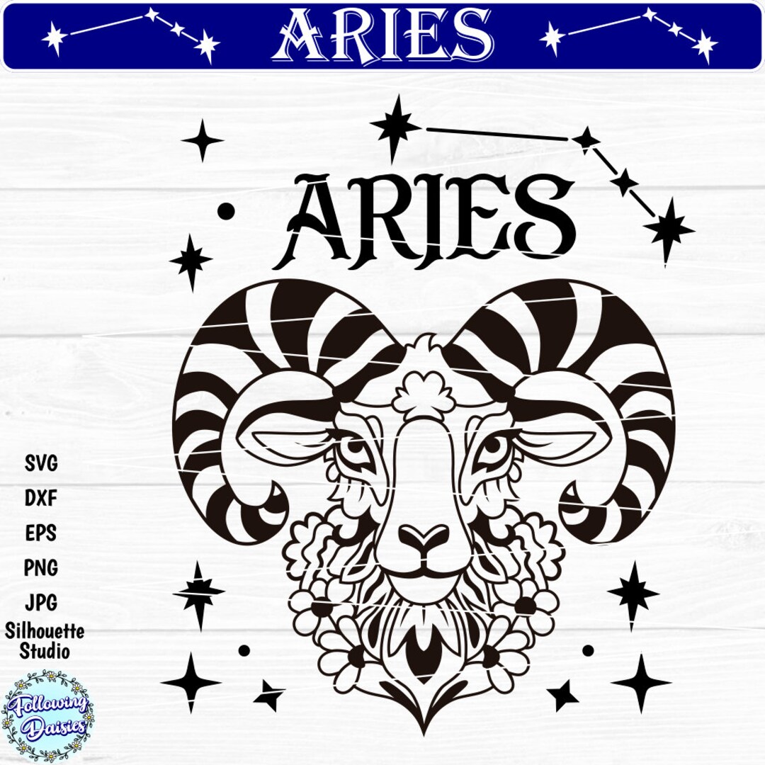 ARIES ZODIAC SVG, Aries Sign Svg, Aries Symbol Svg, Aries Zodiac Sign ...