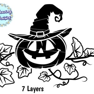 PUMPKIN With Witch Hat in SVG Format, Happy HALLOWEEN, Paper Cut ...