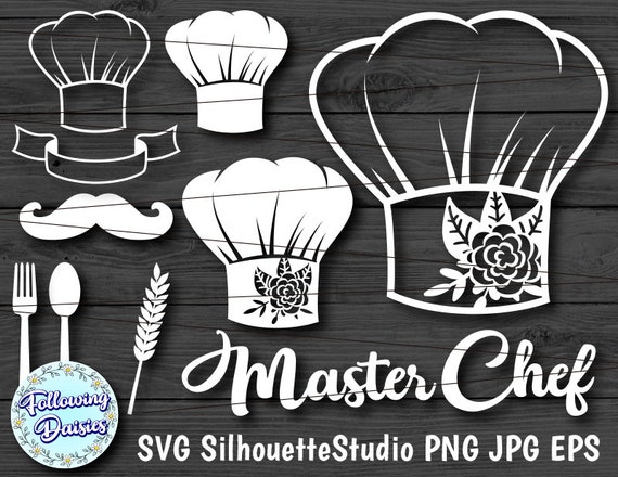 MASTER CHEF Pack En SVG Chef Hat Paper Cut Template Svg | Etsy