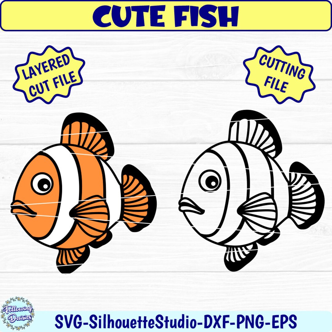 CUTE FISH SVG, Layered Cut File Svg, Ocean Animals Svg, Cute Sea ...