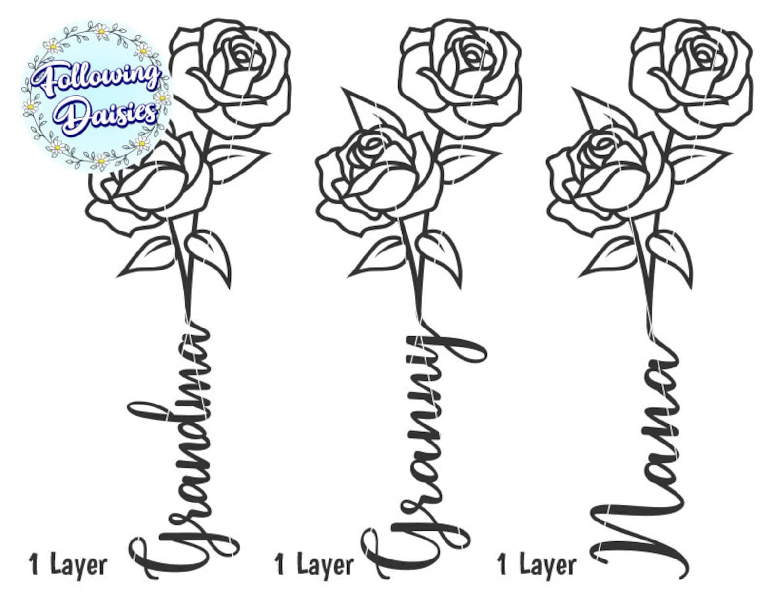 GRANDMA and ROSES SVG, Mothers Day, Flowers, Granny, Nana, Abuelita ...