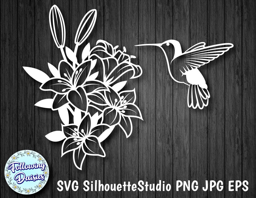 Hummingbird Flower Silhouette
