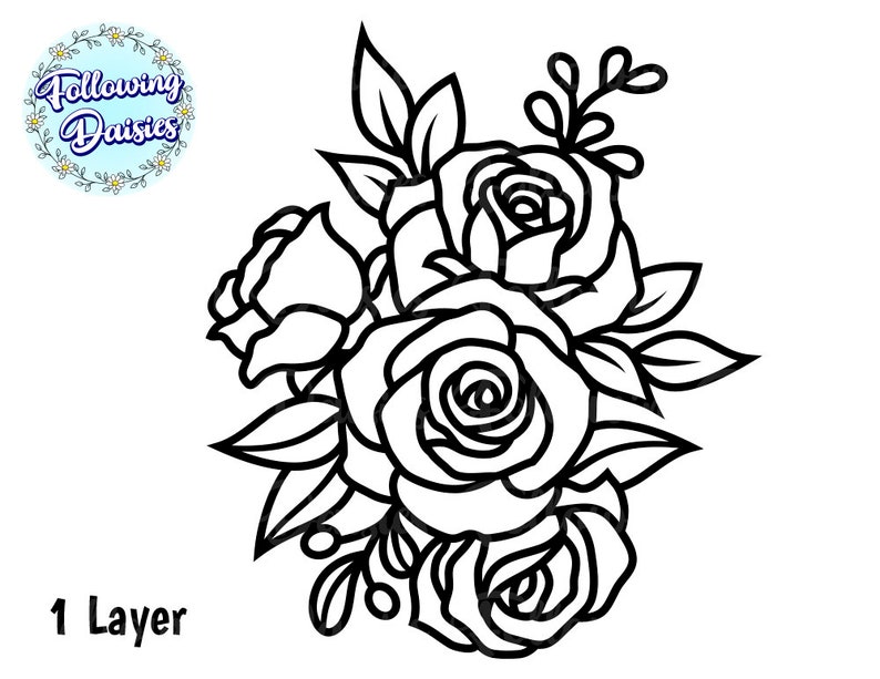 ROSAS en SVG Ramo de rosas Decoración floral Flores en svg | Etsy