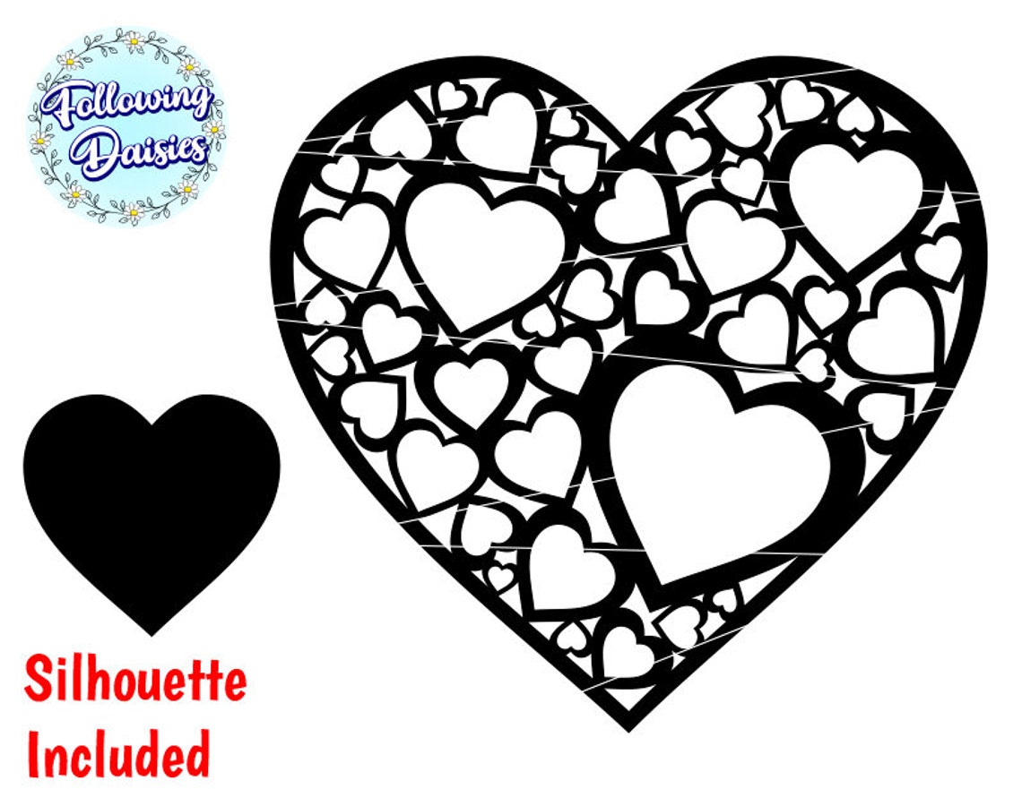 CORAZON con CORAZONES en SVG Adorno Corazón en Svg Corazón - Etsy España