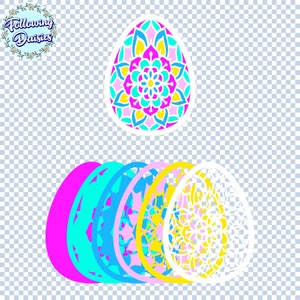 MANDALAS Easter EGGS SVG, Layered Easter Eggs,mandalas Svg, Easter Egg ...