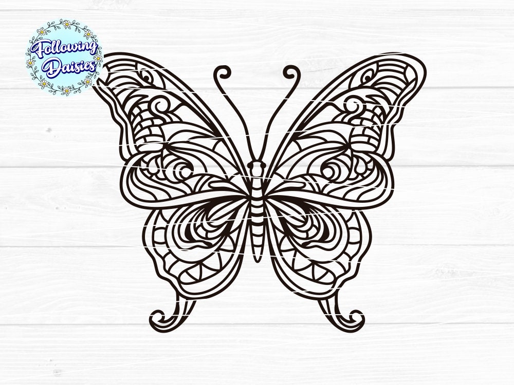 Zentangle Butterfly SVG Bundle: Cricut & Silhouette Cut Files - Etsy