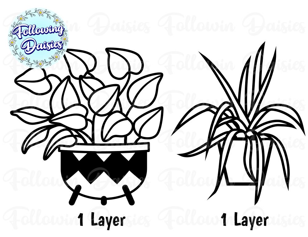 PLANTS in SVG Potted plants House plants Flower pot | Etsy