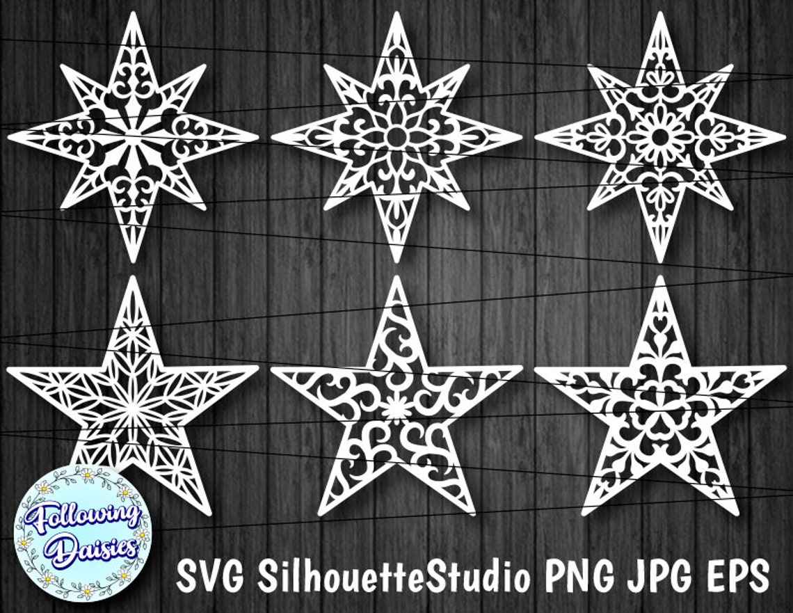 CHRISTMAS STARS SVG No1, Christmas Decorations, Christmas Bulbs ...