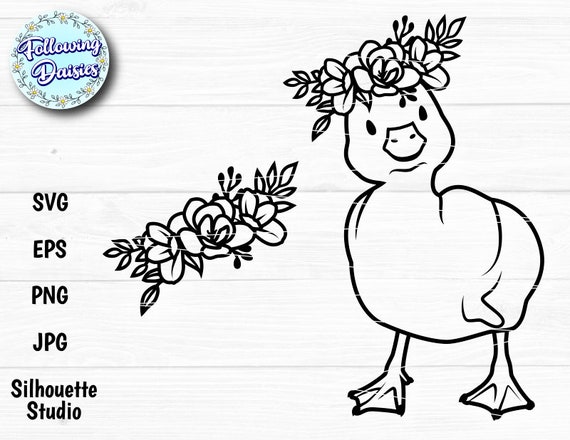 BABY DUCK in SVG Flowers Bouquet Farm Duckling Floral - Etsy