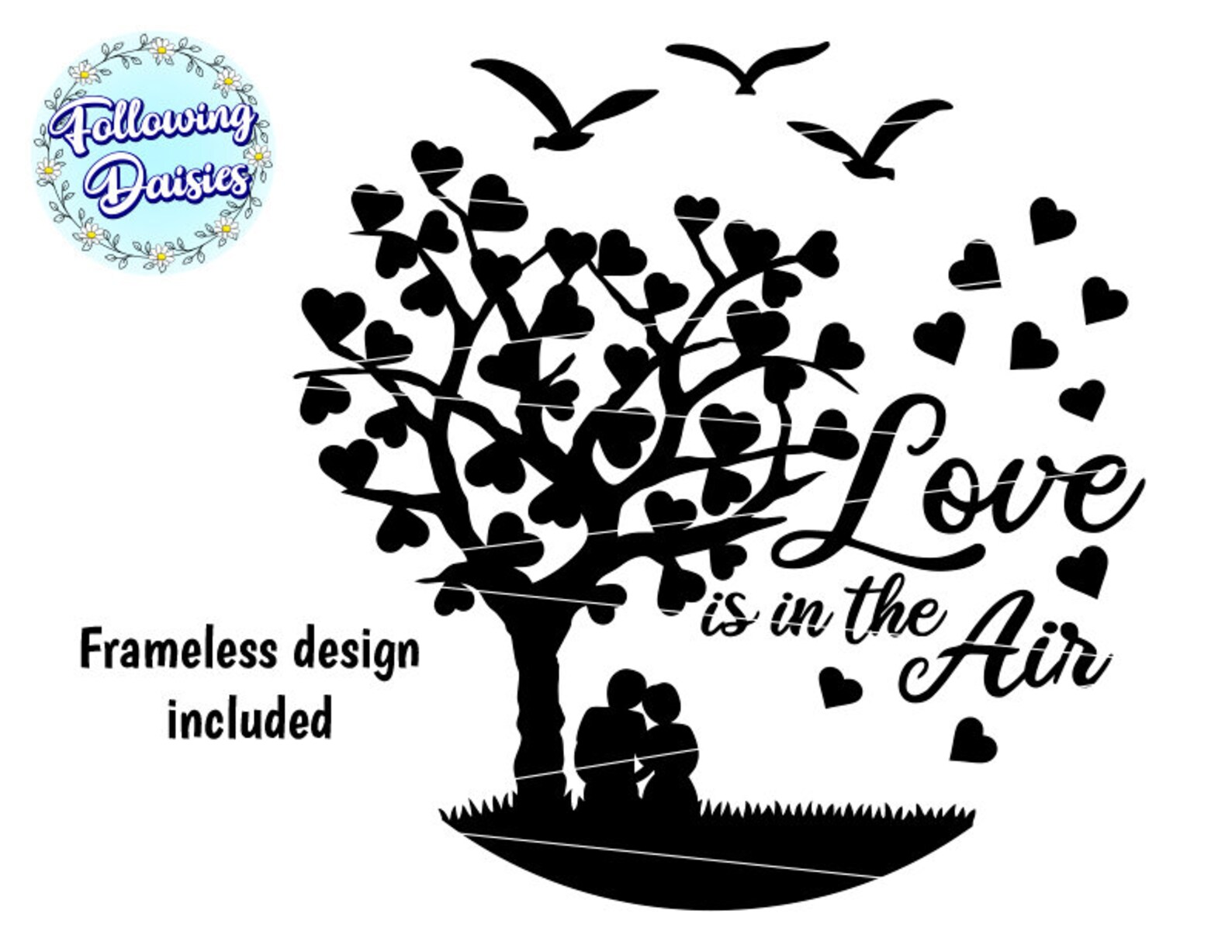 LOVE TREE Valentine's Day Love Cut File Landscape in - Etsy