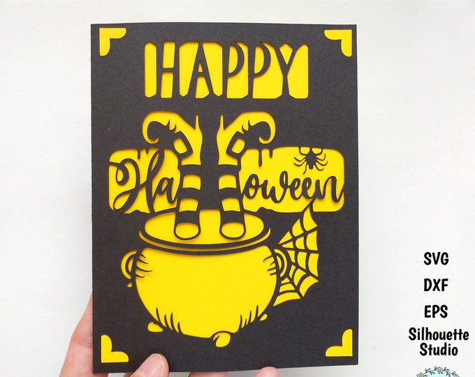 Witches Calderon Box Card SVG for Cricut and Silhouette, DXF, GSD ...