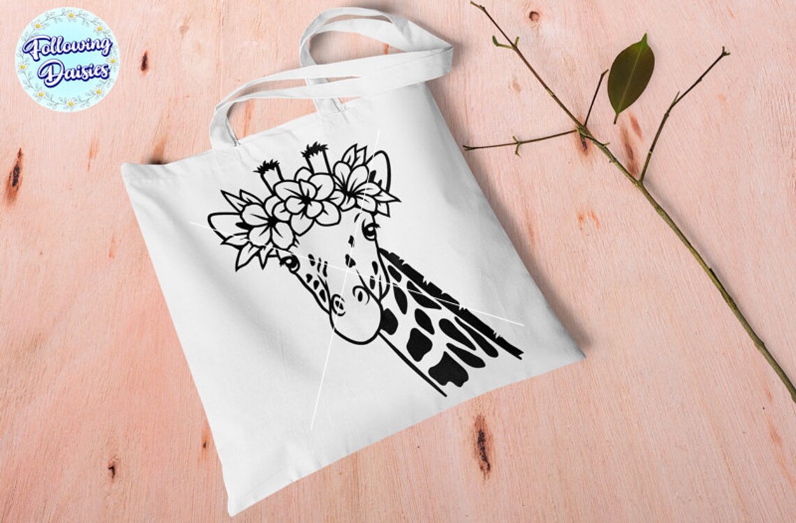 GIRAFFE in SVG, Giraffe With Flower Crown, Floral, Animals, Animal Face ...