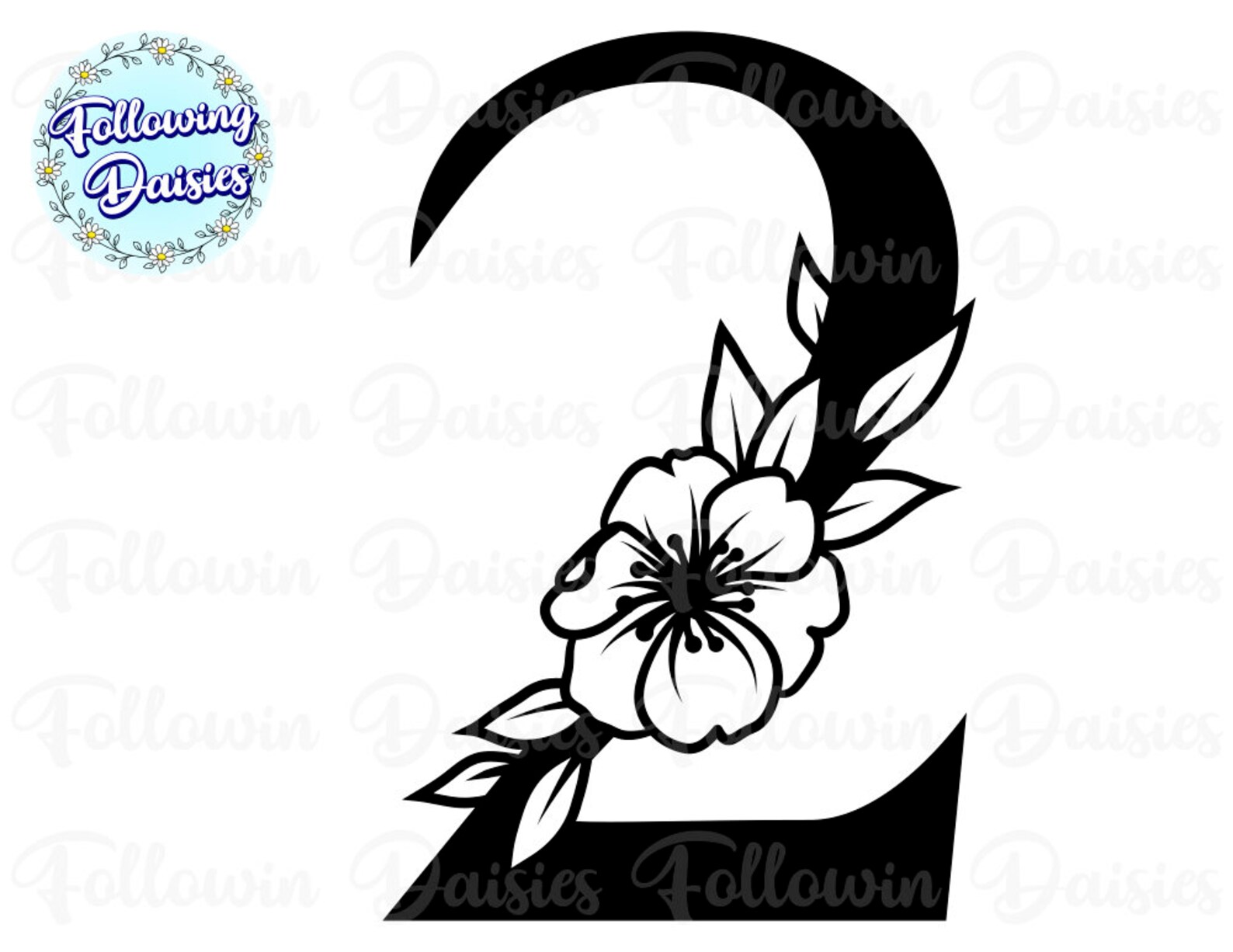 NUMBER 2 in SVG Floral Number Number 0 Number 20 - Etsy